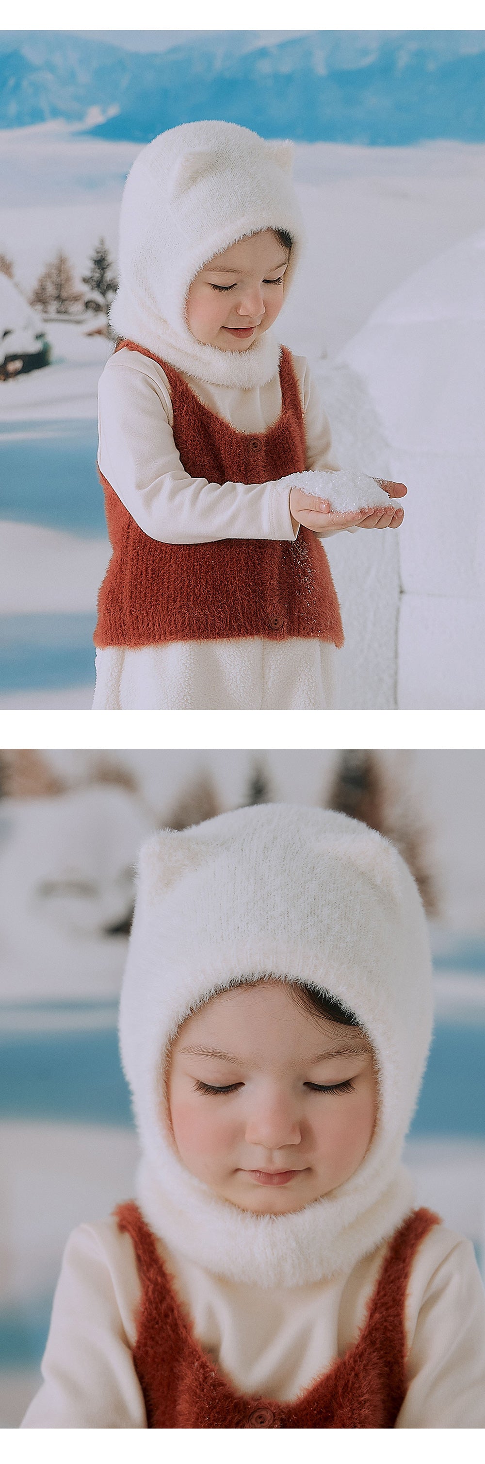 Mink Pluffle Knit Baby Balaclava | Cozy & Cute Winter Accessory – LaYan ...